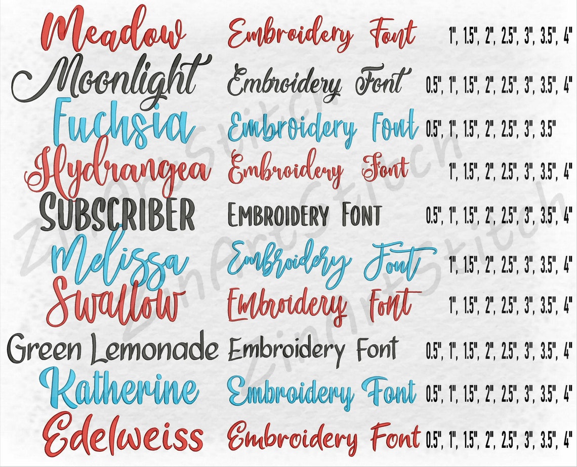 Bundle 10 Best Sellers Embroidery Fonts Embroidery Fonts Pack | Etsy