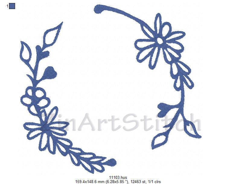 Monogram Border Embroidery Design Frame Border Embroidery | Etsy