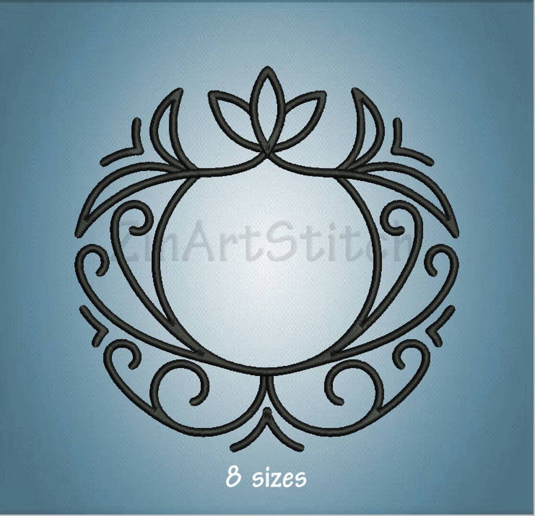 Frame Border Embroidery Design Monogram Frame Machine Embroidery Design ...