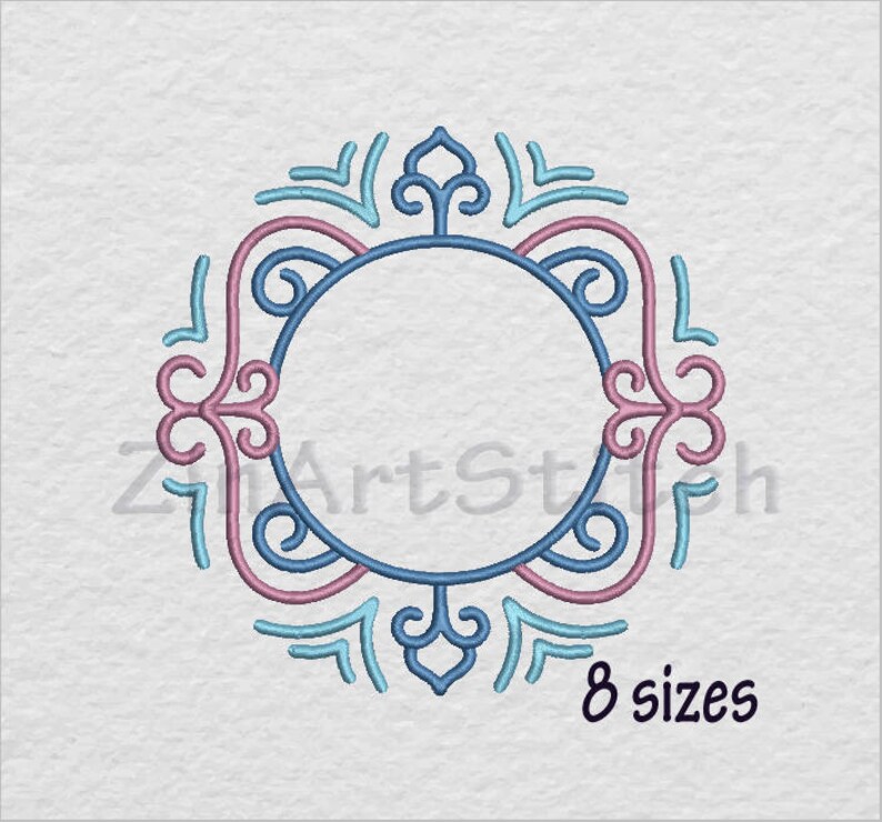 Frame Border Embroidery Design Monogram Frame Machine - Etsy