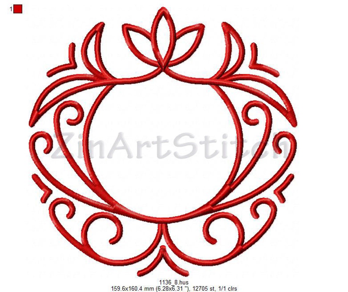 Frame Border Embroidery Design Monogram Frame Machine | Etsy