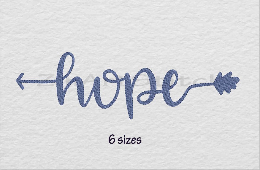Hope Arrow Embroidery Design, 6 Sizes (digital Download) - Etsy
