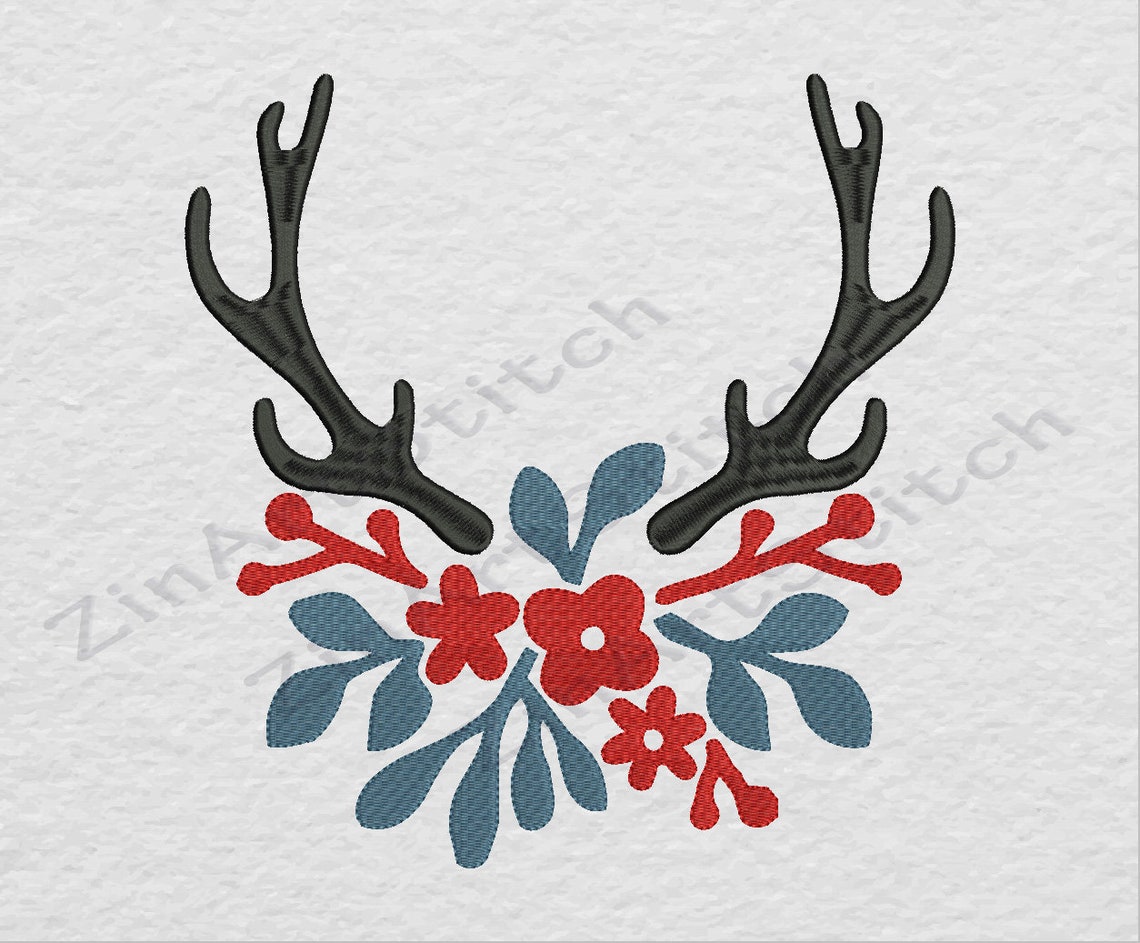 Floral Antler Monogram Frame Border Embroidery Design 14 Sizes 8 ...