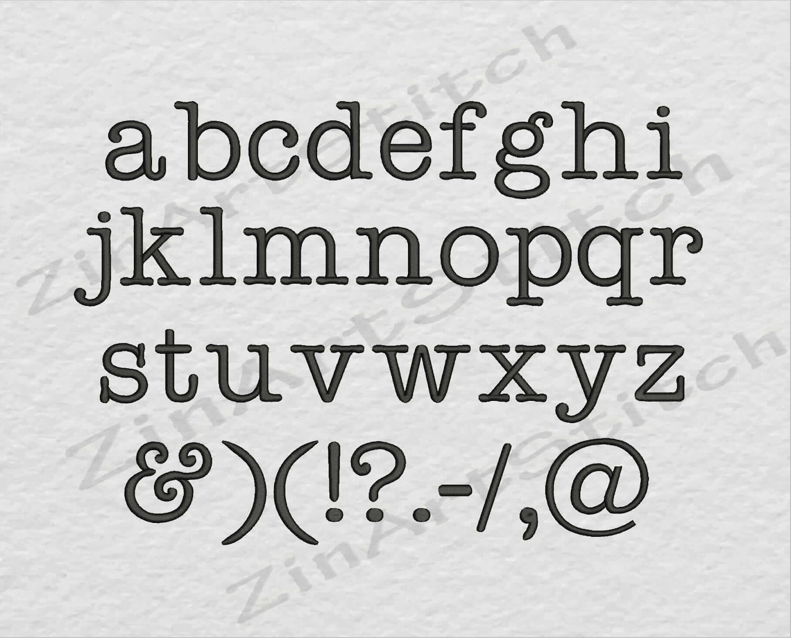 Typewriter Embroidery Font - Machine Embroidery Design - Punctuations ...