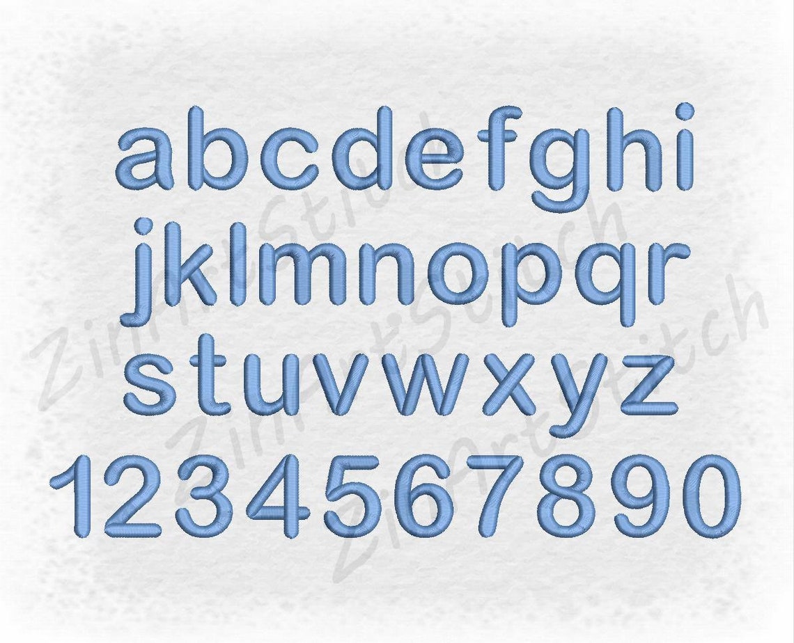 Rounded Block Embroidery Font, Machine Embroidery Design, Instant ...