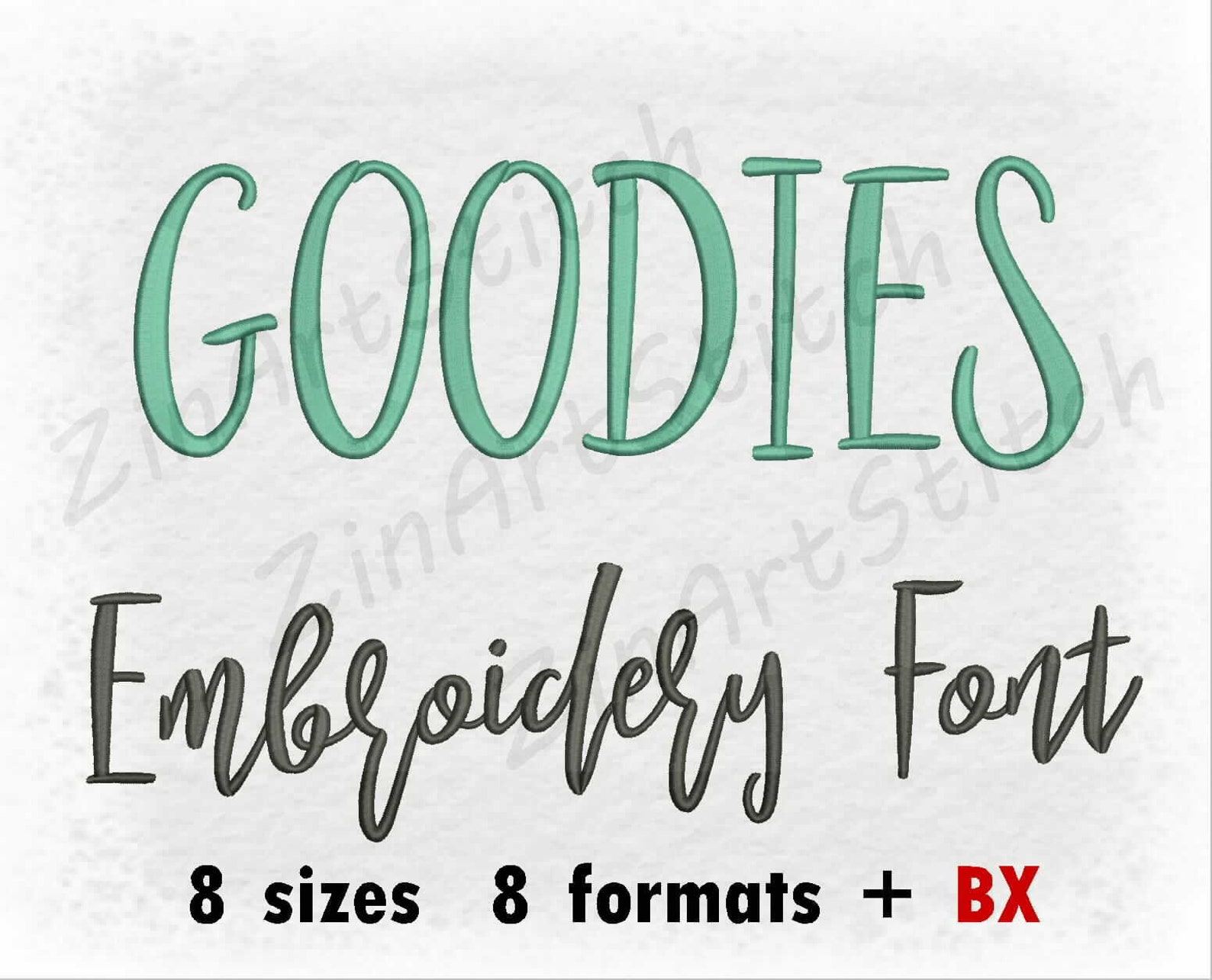 Goodies Embroidery Font Machine Embroidery Design Instant - Etsy