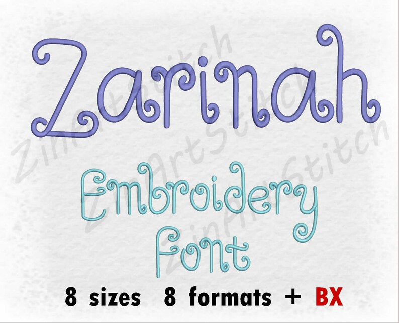 Zarinah Embroidery Font Machine Embroidery Design Instant - Etsy