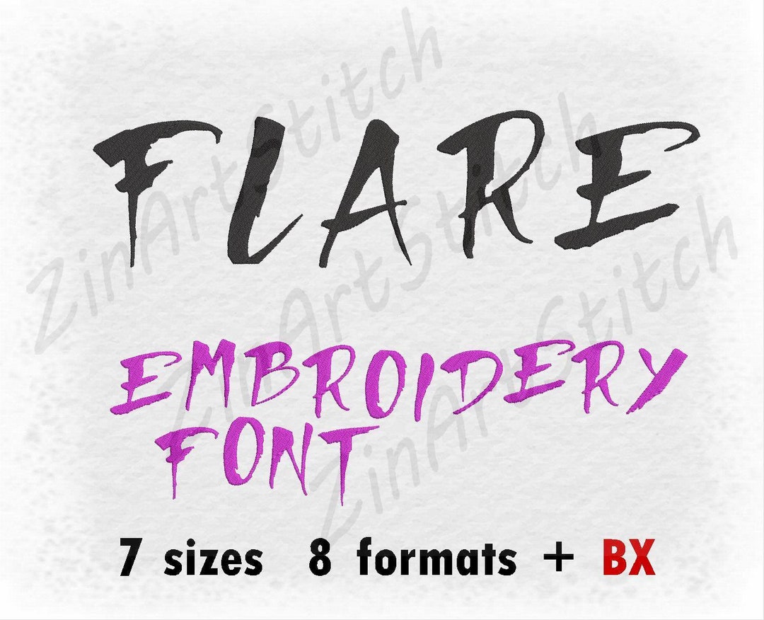 Flare Embroidery Font Machine Embroidery Design Fill Stitch Numbers ...