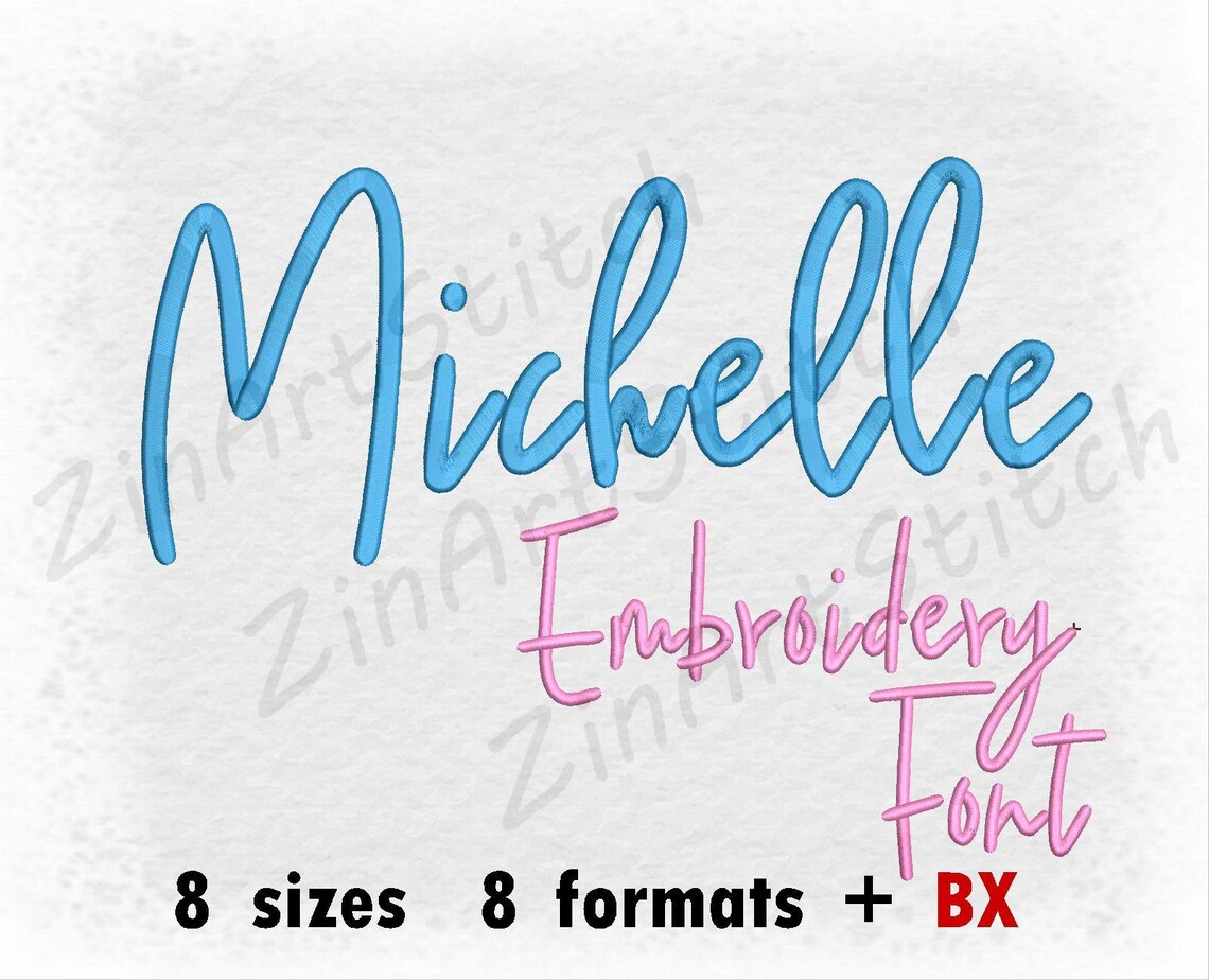 Michelle Embroidery Font Machine Embroidery Design Instant Download ...