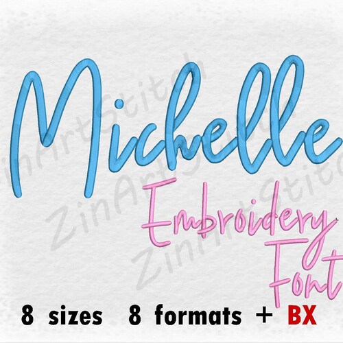 Michelle Embroidery Font Machine Embroidery Design Instant | Etsy