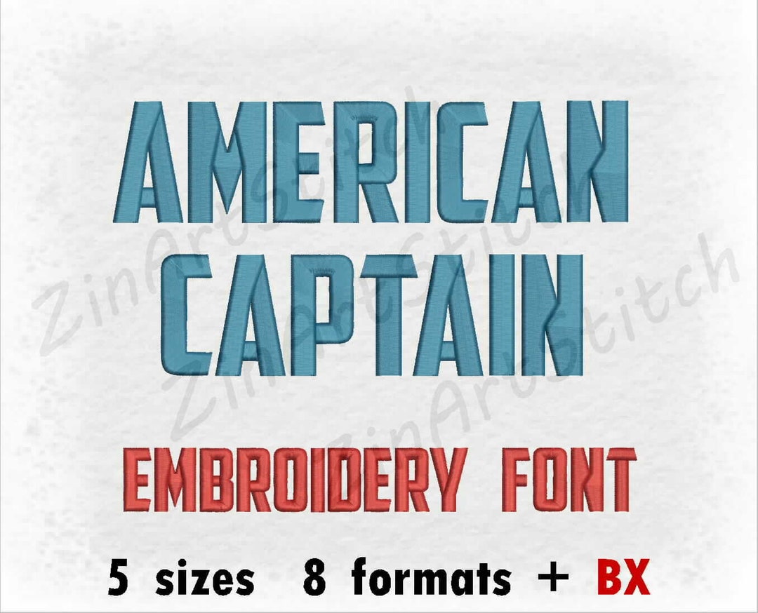American Captain Embroidery Font, Machine Embroidery Design, Instant ...