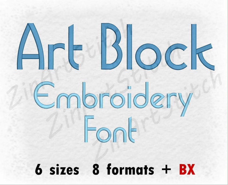 Art Block Embroidery Font Machine Embroidery Design Instant - Etsy