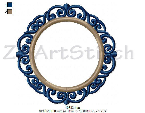 Monogram Border Embroidery Design Frame Border Embroidery | Etsy