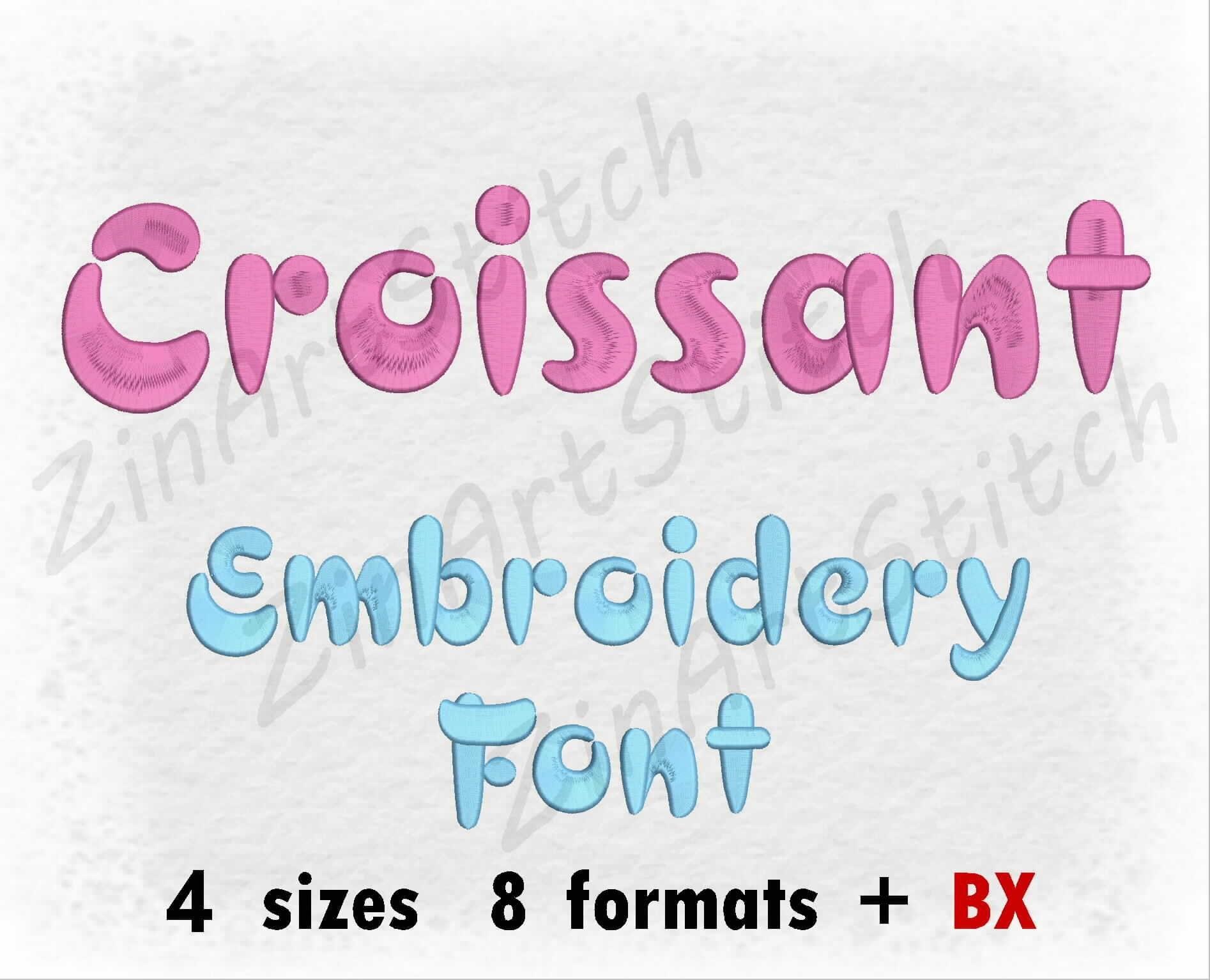 Croissant Embroidery Font - Machine Embroidery Design - Numbers ...