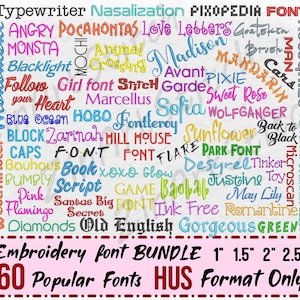 60 Embroidery Fonts Bundle Package Embroidery Fonts Pack Instant ...