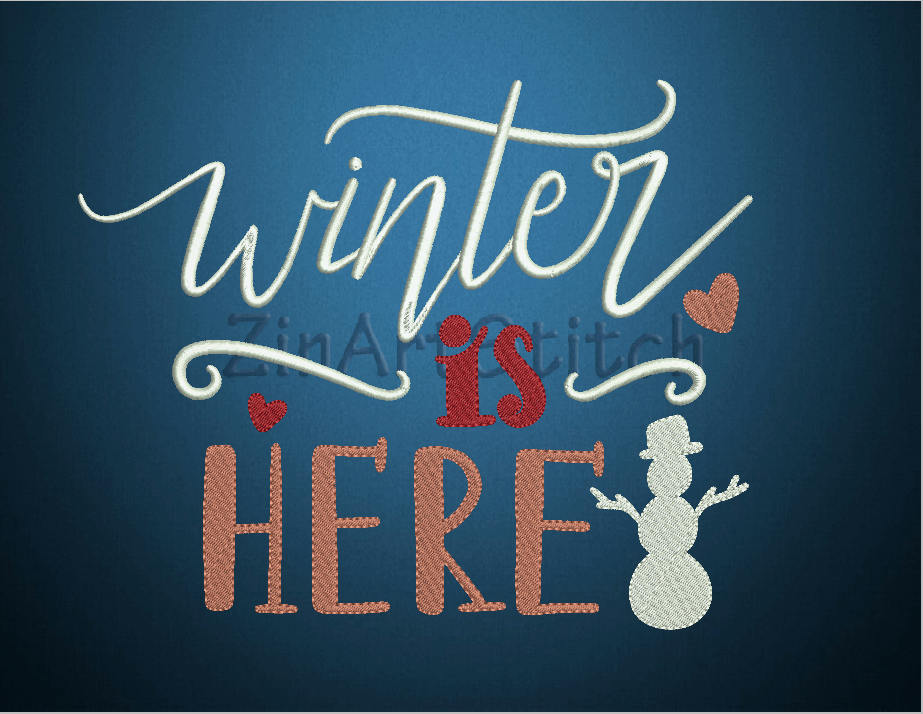 Winter is Here Embroidery Design – 8 Formats, 5 Sizes (digital Download ...
