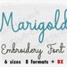 Marigold Embroidery Font Machine Embroidery Design Instant Download ...