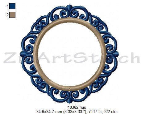 Monogram Border Embroidery Design Frame Border Embroidery | Etsy