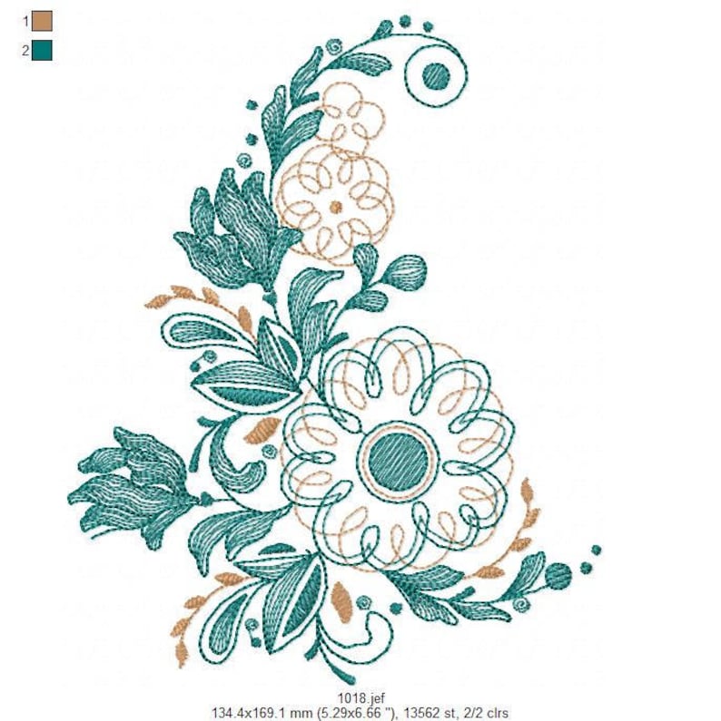 Floral Machine Embroidery Flowers File Download Machine - Etsy