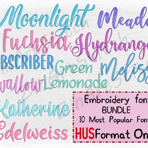 Bundle 10 Best Sellers Embroidery Fonts Embroidery Fonts Pack - Etsy