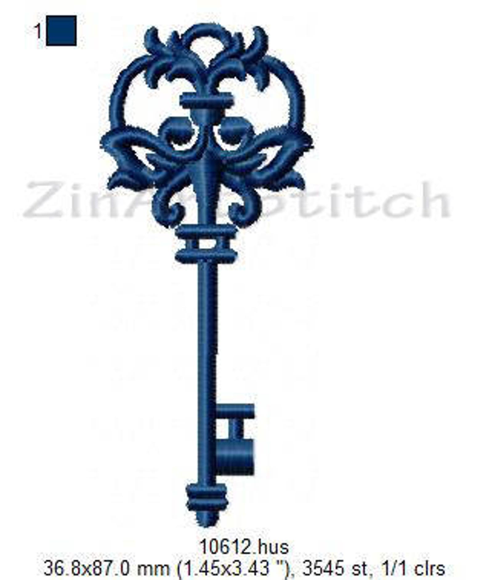 Vintage Key Machine Embroidery Design Instant Download Key 3 - Etsy