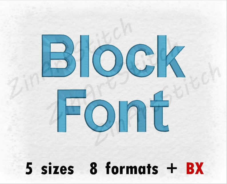 Block Embroidery Font Machine Embroidery Design Instant - Etsy
