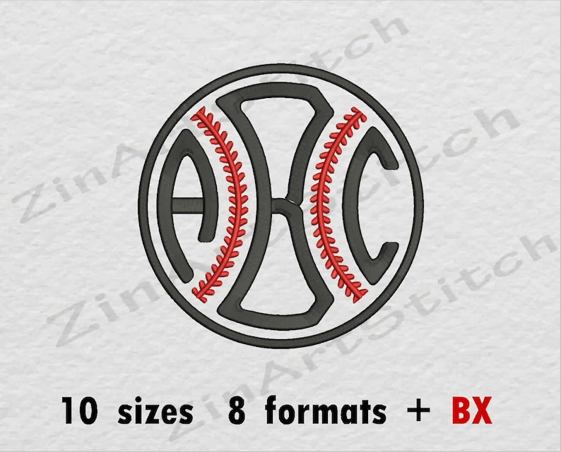 Baseball Monogram Font Machine Embroidery Designs Instant - Etsy