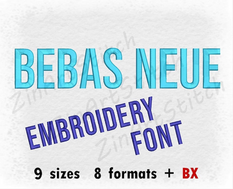Bebas Neue Embroidery Font Machine Embroidery Design Instant Download ...