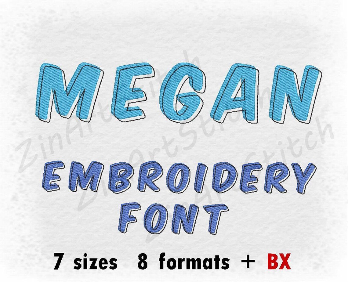 Megan Embroidery Two Colors Font Machine Embroidery Design - Etsy