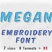 Megan Embroidery Two Colors Font Machine Embroidery Design Instant ...