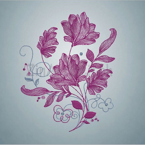 Flowers Machine Embroidery Designs Floral Embroidery File - Etsy