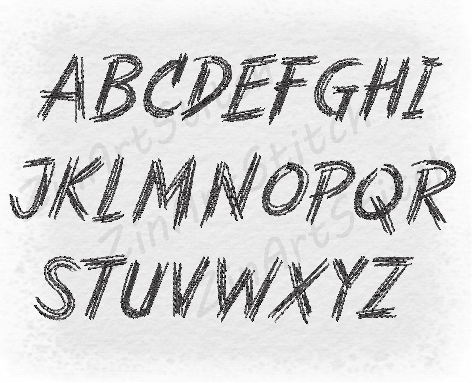 Spring Brush Embroidery Font Machine Embroidery Design Stem - Etsy