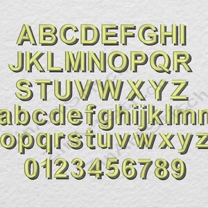 Arial Shadow Two Colors Embroidery Font Design Monogram Alphabet 3 ...