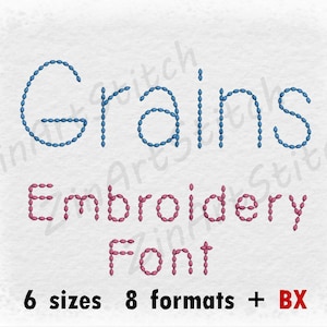 Grains Embroidery Font Bean Stitch Machine Embroidery Design Instant ...