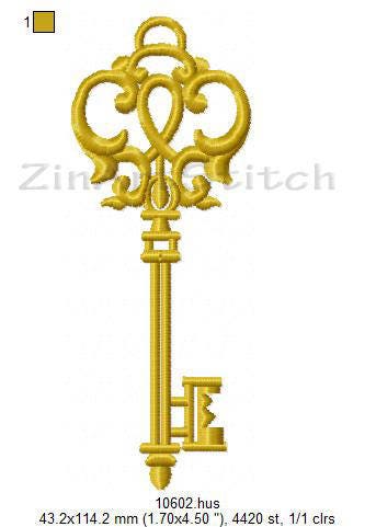 Vintage Key Machine Embroidery Design Instant Download Key | Etsy