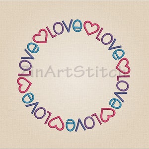LOVE Monogram Border Embroidery Design Frame Border Embroidery Design ...