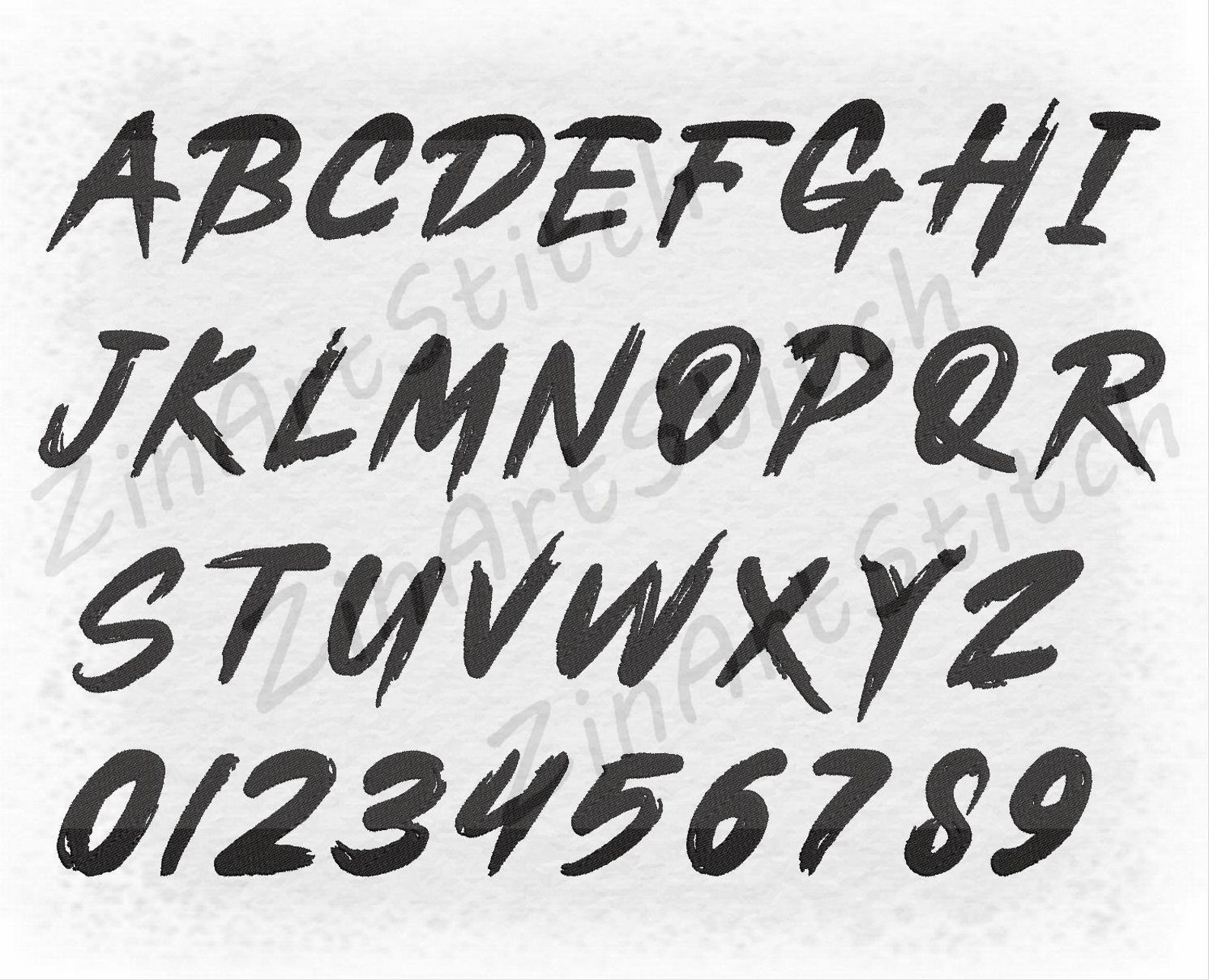 Brush Embroidery Font - Machine Embroidery Design - Fill Stitch ...