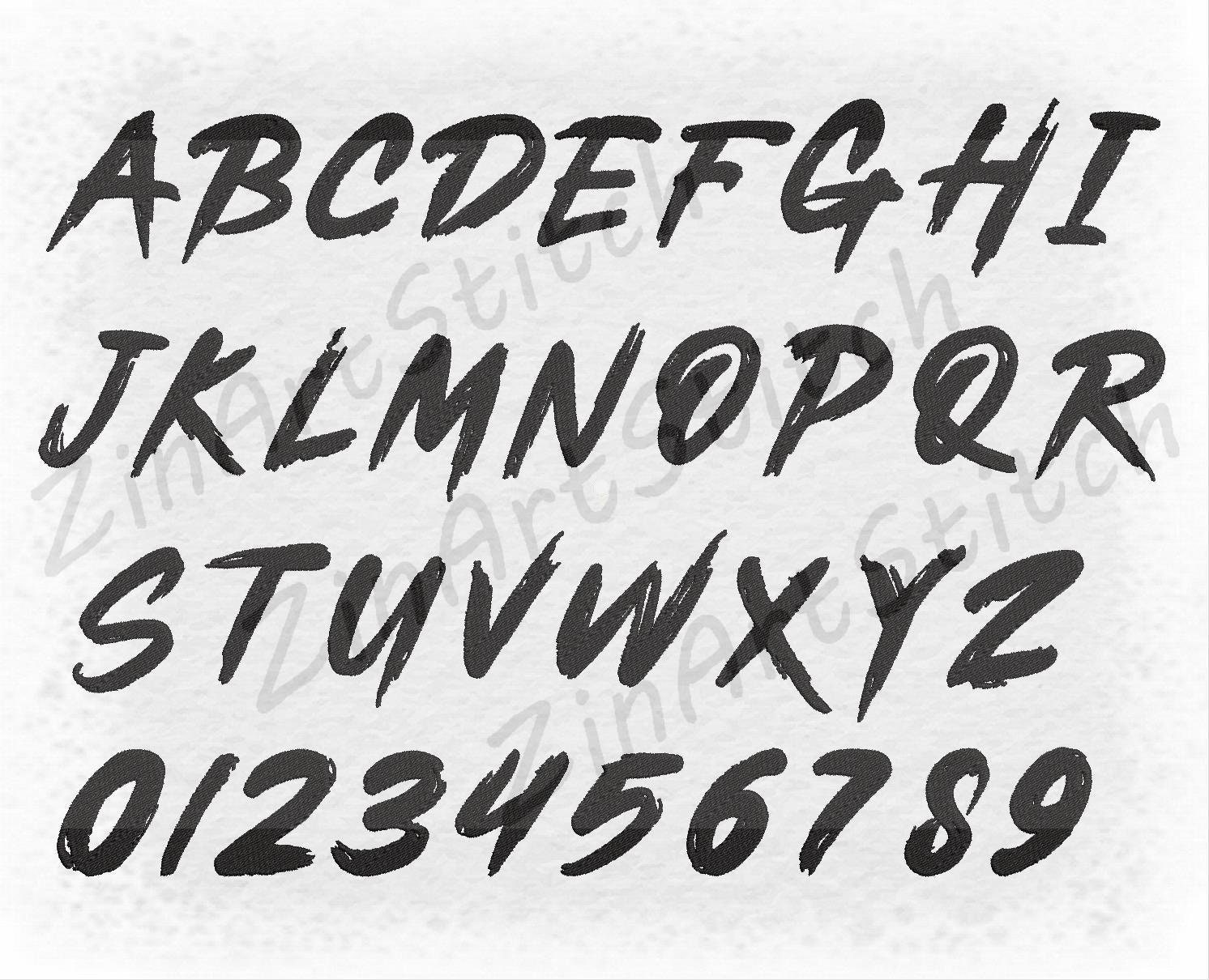 Brush Embroidery Font - Machine Embroidery Design - Fill Stitch ...