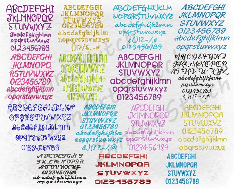60 Embroidery Fonts Bundle Package Embroidery Fonts Pack - Etsy