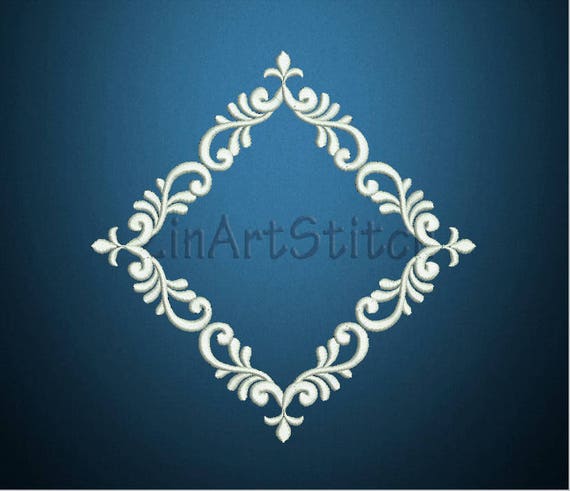 Monogram Border Embroidery Design Frame Border Embroidery | Etsy