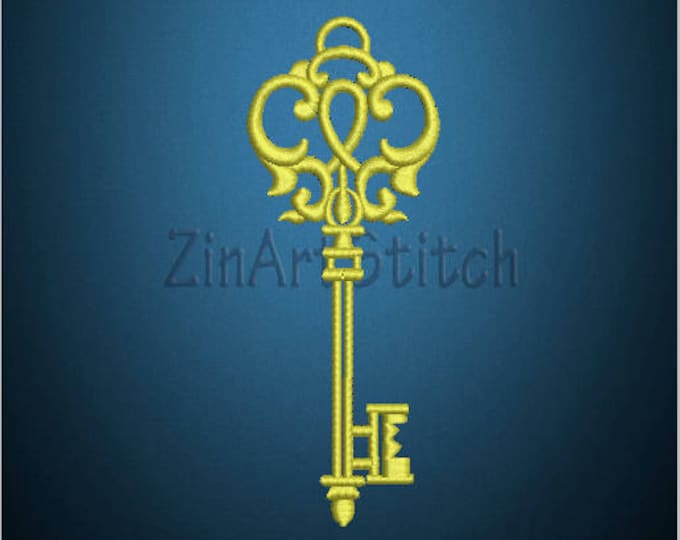 Vintage Key Machine Embroidery Design Instant Download - Key 3 Sizes 8 ...