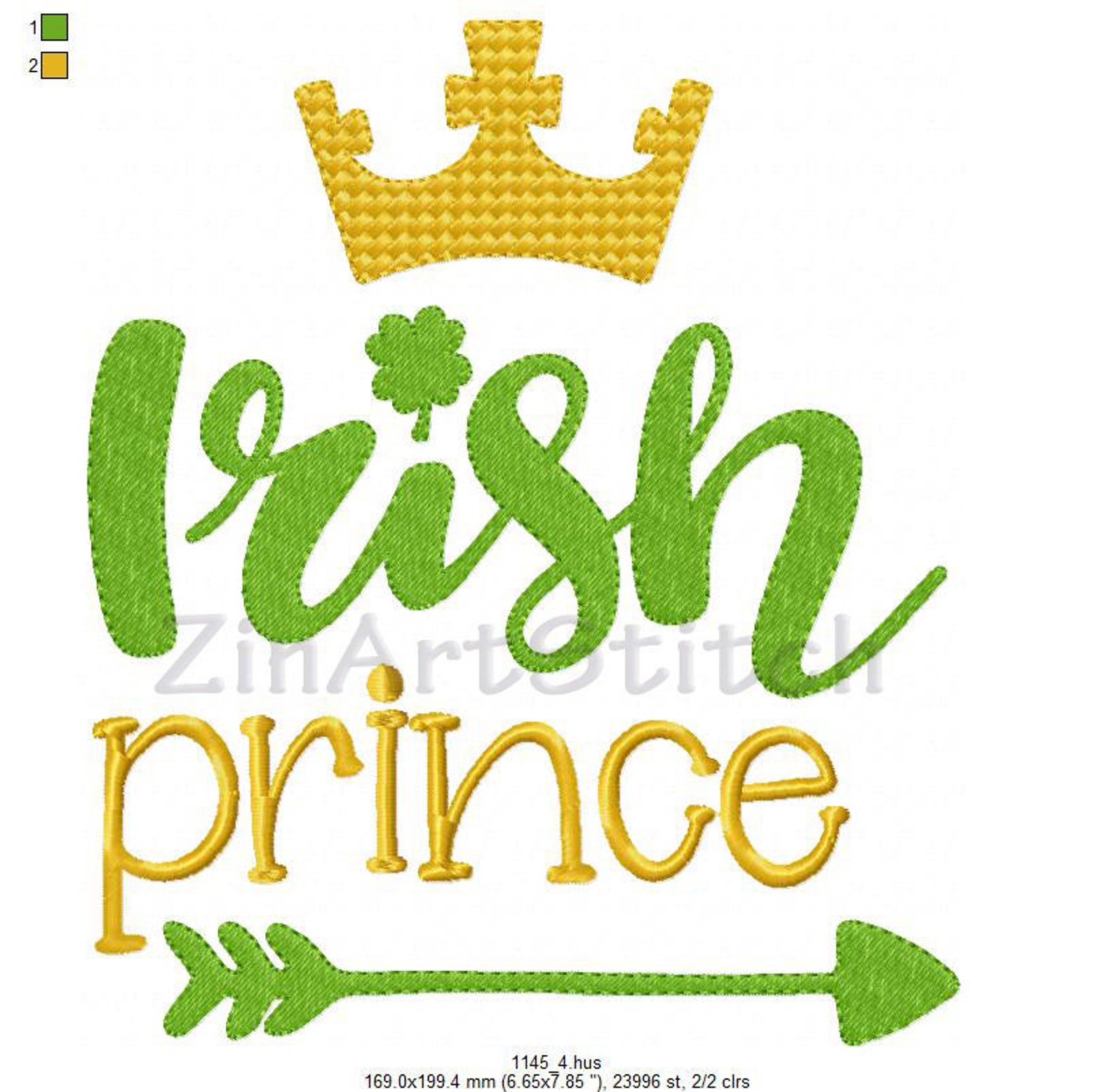 Irish Prince St. Patrick's Day Green Embroidery Instant | Etsy