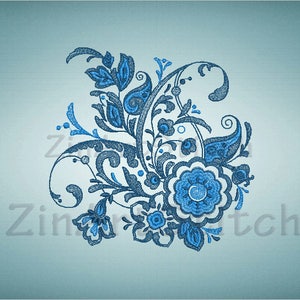Floral Embroidery Design, Machine Embroidery, Paisley Flowers (instant ...