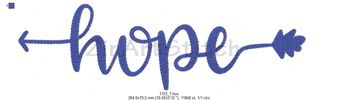 Hope Arrow Embroidery Design, 6 Sizes (digital Download) - Etsy