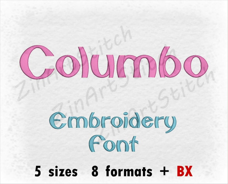 Columbo Embroidery Font Machine Embroidery Design Instant - Etsy