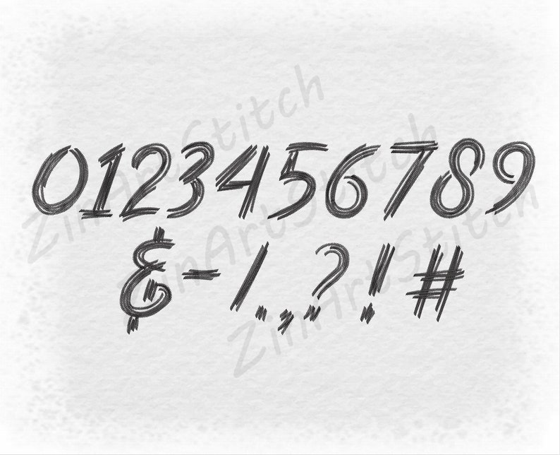 Spring Brush Embroidery Font Machine Embroidery Design Stem - Etsy