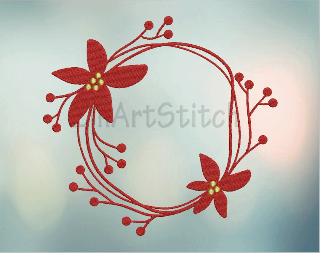 Floral Embroidery Frame Design, Monogram Border (5 Sizes, 8 Formats) - Etsy