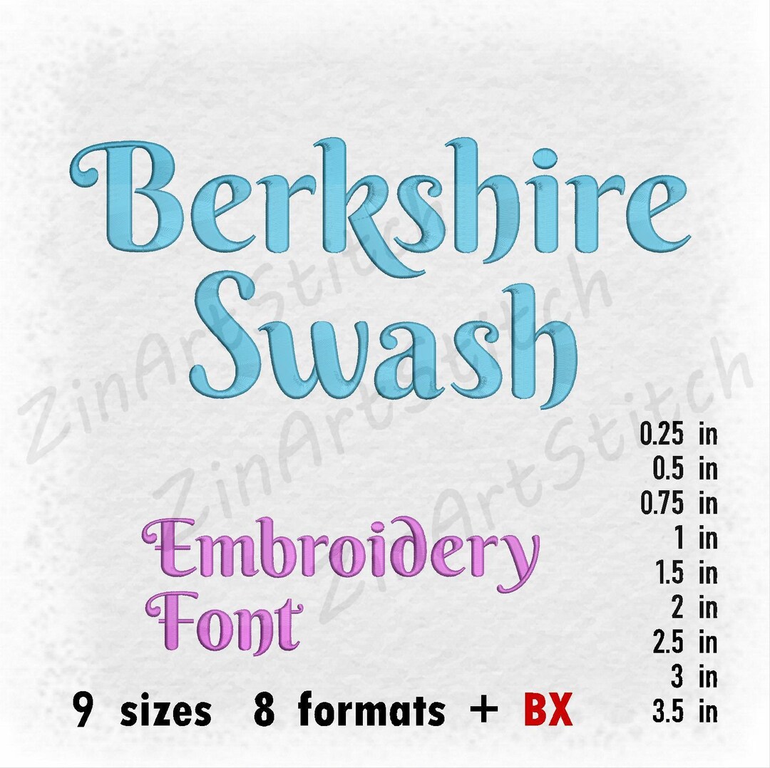 Berkshire Swash Embroidery Font Machine Embroidery Design Punctuations ...