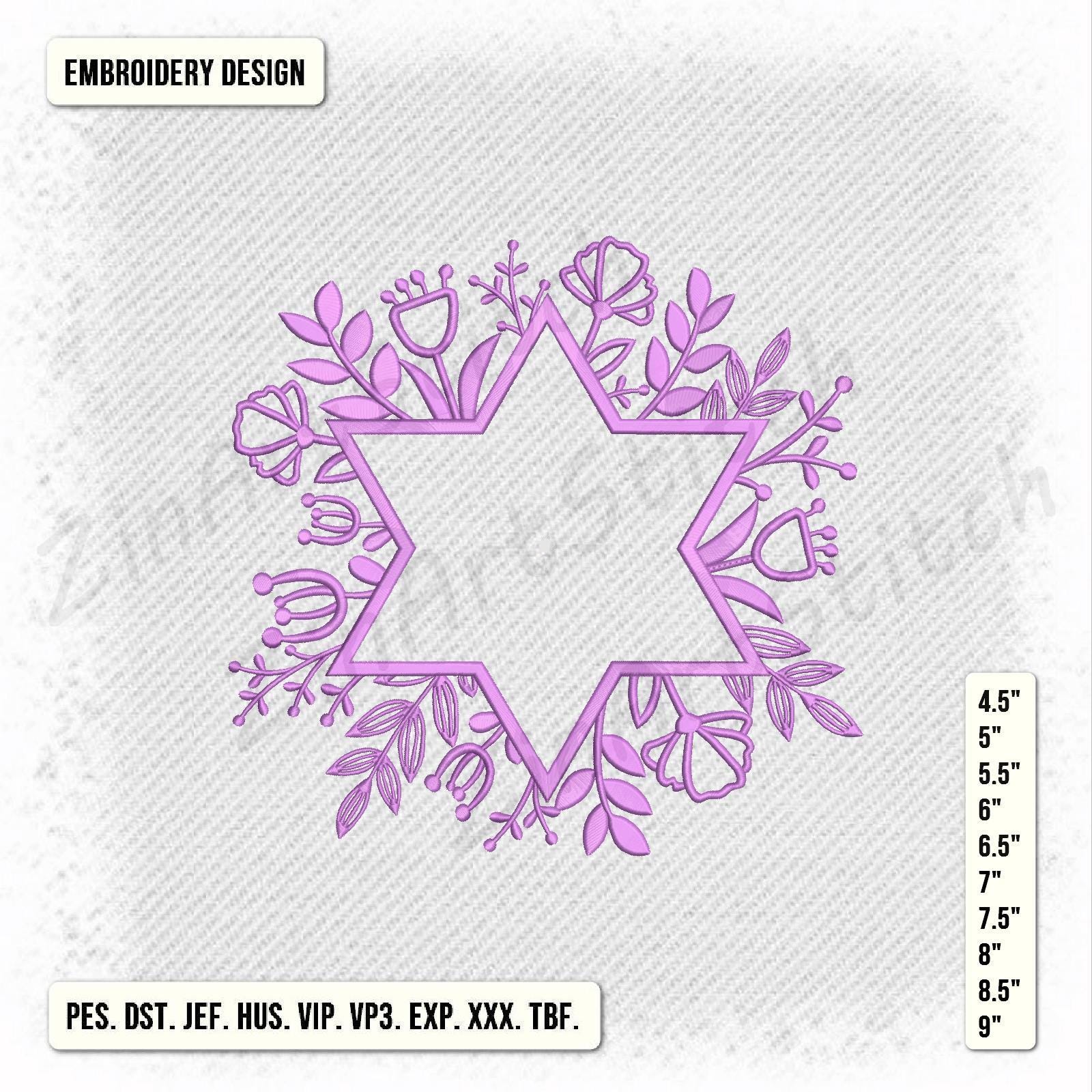Flower Frame, Monogram Border, Embroidery Design, 10 Sizes, 8 Formats ...