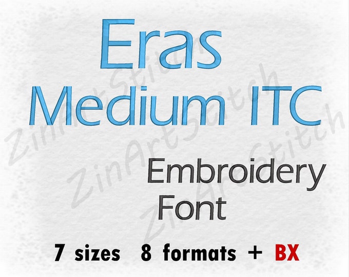 Eras ITC Embroidery Font Machine Embroidery Design Instant - Etsy